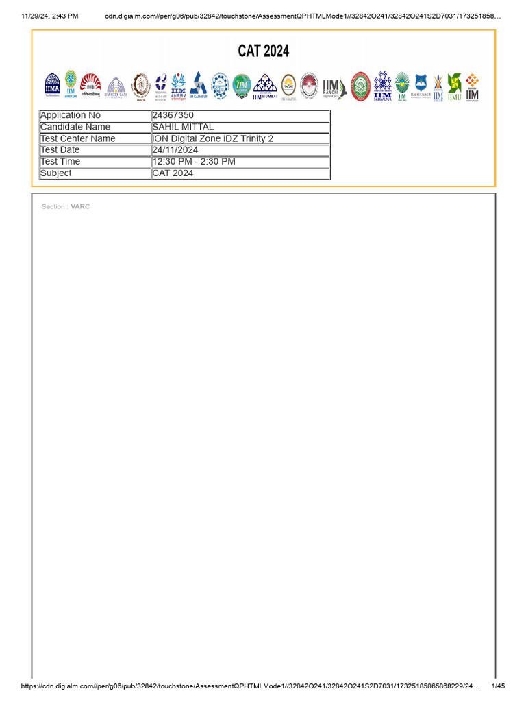 Catt 2024 Answer Key | PDF | Academic Publishing | Predation