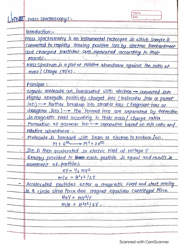 UNIT 3 Mass Spectrometry MPAT | PDF
