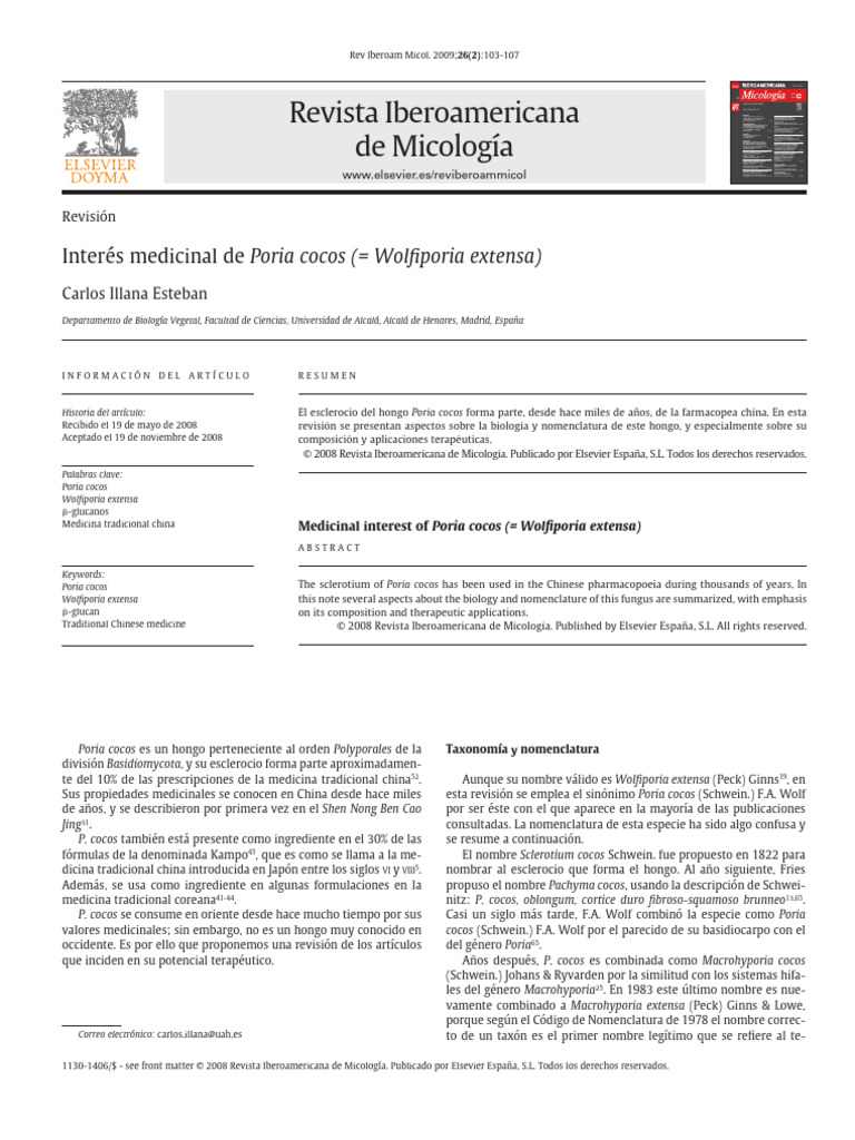 Poria Cocos - Interés Medicinal | PDF | Coco