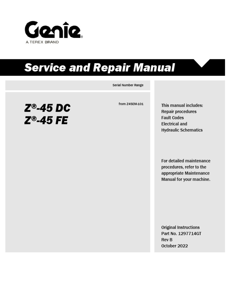 Service and Repair Manual: Z - 45 DC Z - 45 FE | PDF | Horsepower ...