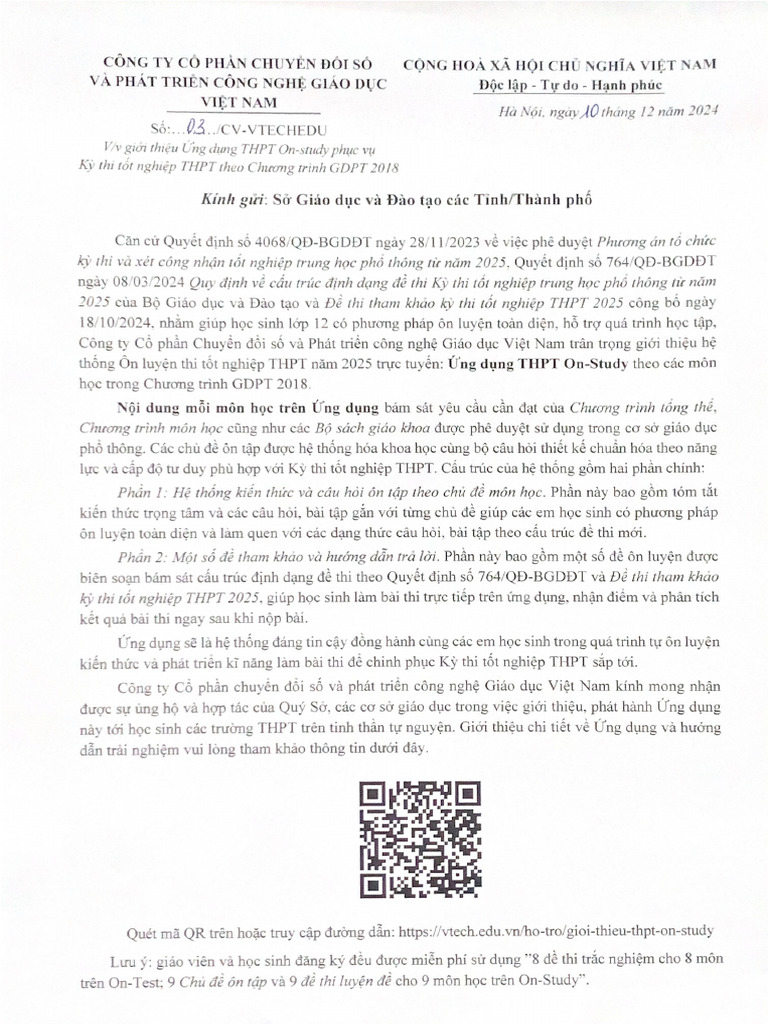 CV 03 THPT On-Study | PDF