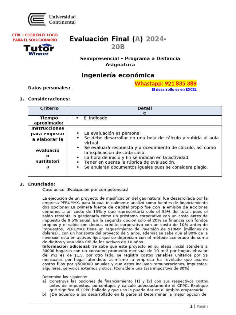 Tw-Ingenieria Economica Examen Final -- Ingeco 2024_20b | PDF ... Tw-Ingenieria Economica Examen Final -- Ingeco 2024_20b | PDF ...
