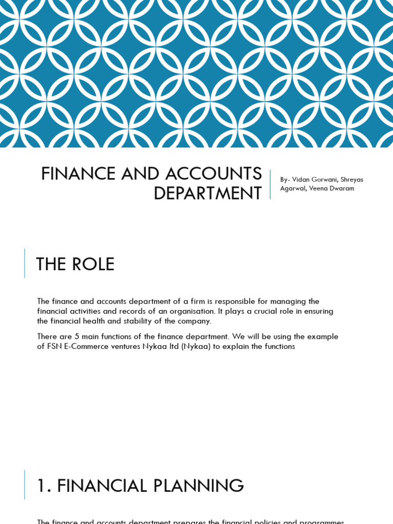 Finance and Accounts Department | PDF | Dividend | Investing