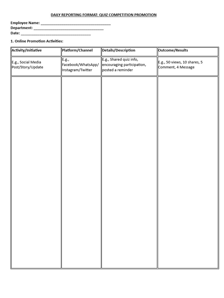 Quiz Competition Format | PDF