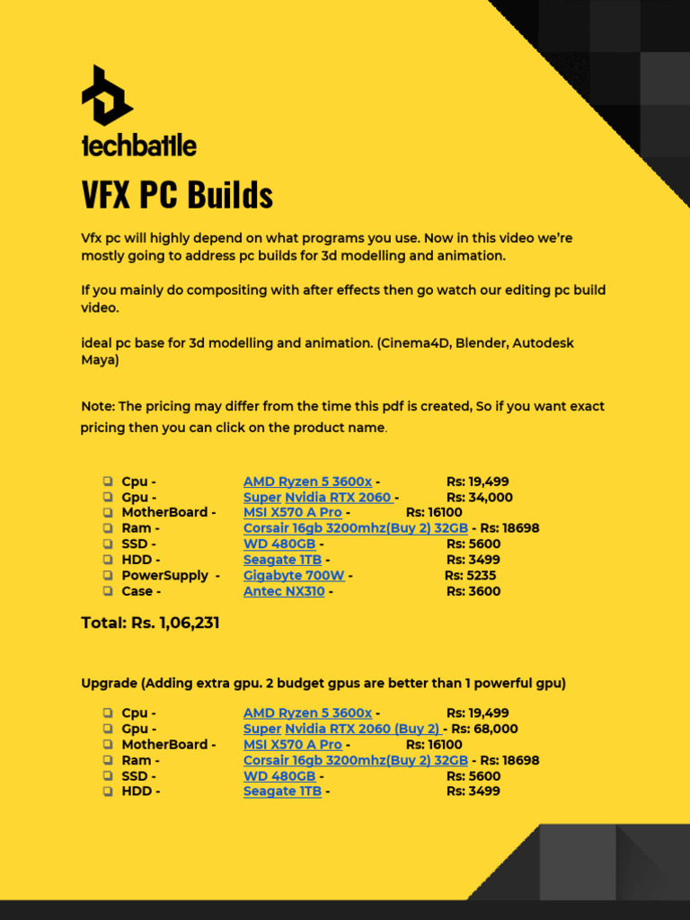 Vfx Pc Build | PDF | Graphics Processing Unit | Intel