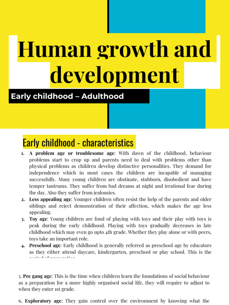 Human Growth and Development - Early Childhood To Adulthood | PDF | Adolescence | Parenting