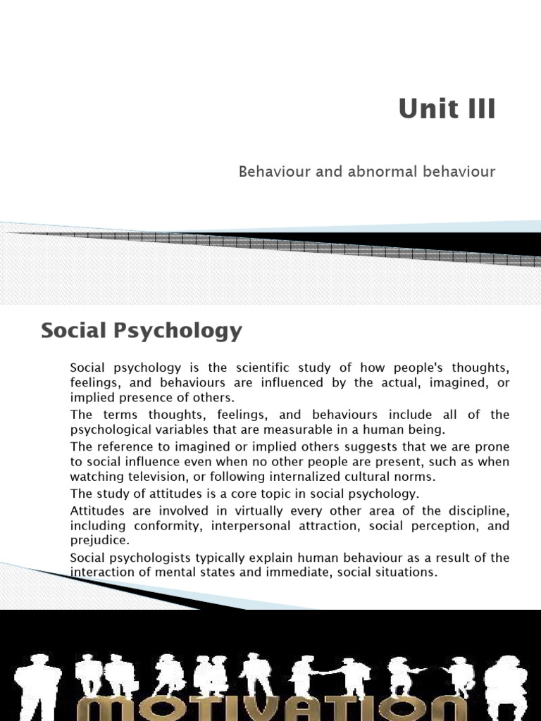 Unit 3 Behaviour (First Half) | PDF | Motivational | Motivation