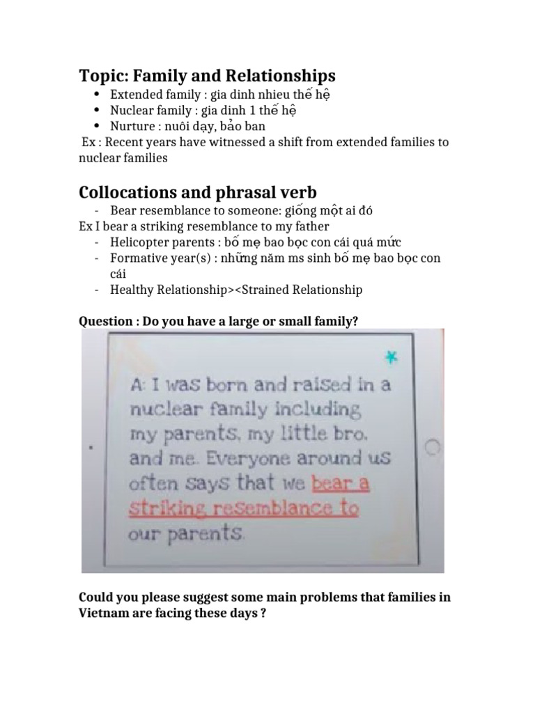 Topic Family and Relationship | PDF