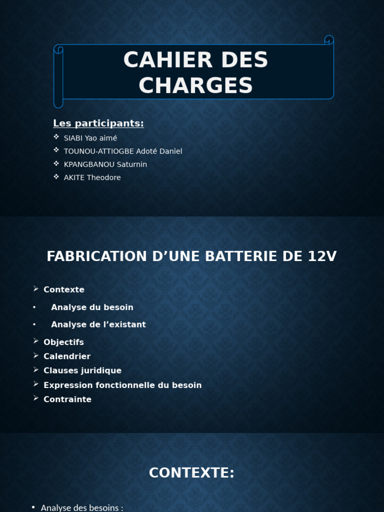 Cahier Des Charges | PDF