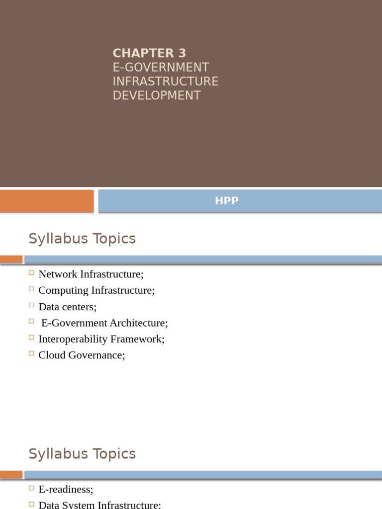 Chapter3 - Egovernment Infrastructure Development | PDF | Computer Network | Cloud Computing