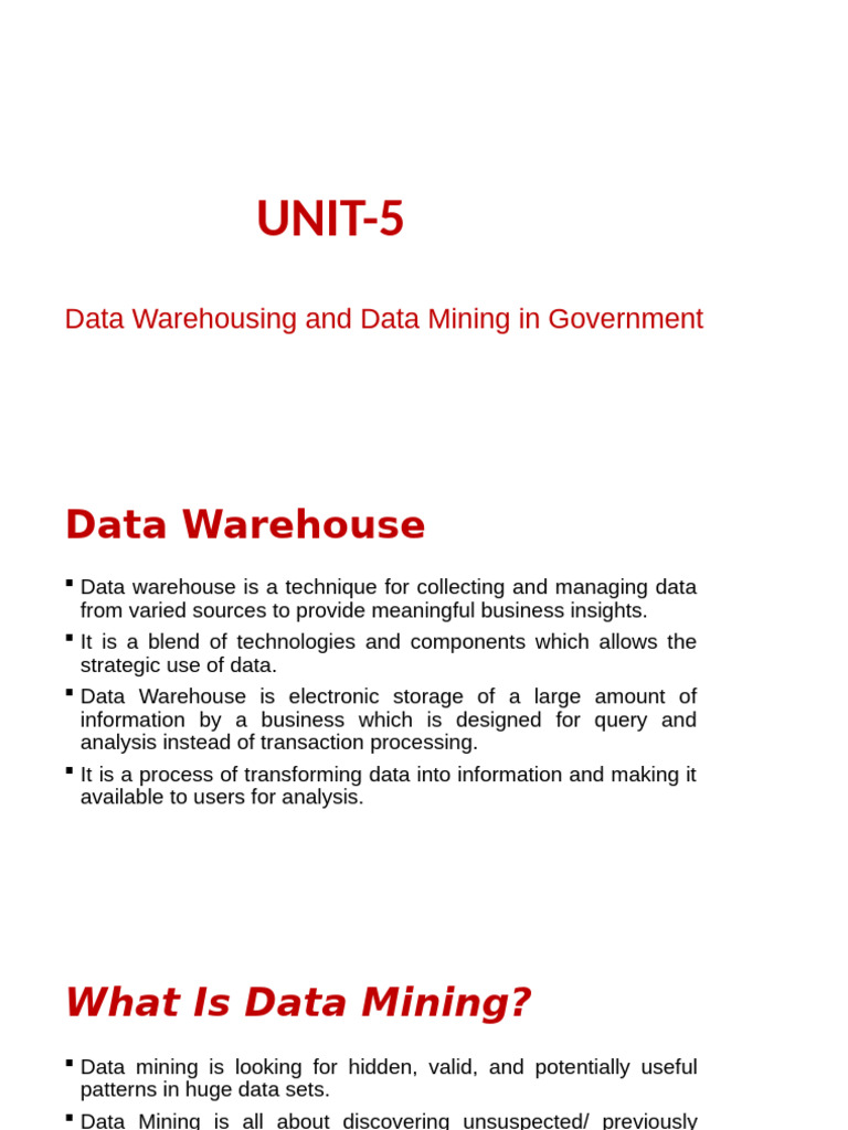 5 Data Warehousing and Data Mining in Government | PDF | Data Warehouse | Data Mining