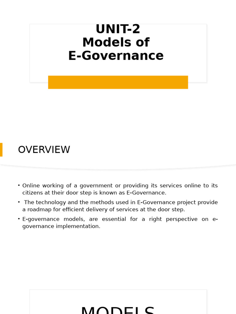 2 Model of E Governance | PDF | Governance | E Government