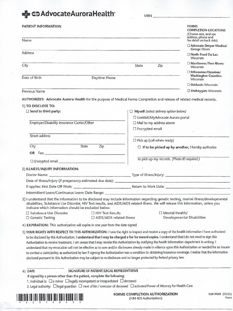 Aurora Release Form BLANK | PDF