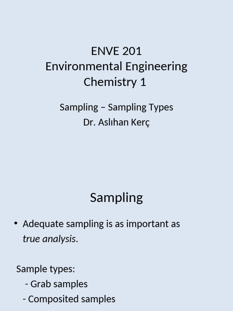 ENVE 201 Sampling | PDF
