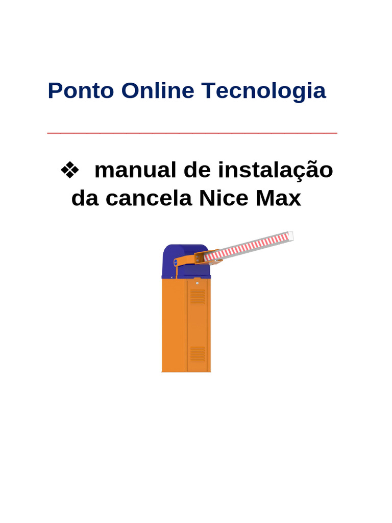 Manual Cancela Original | PDF | Parafuso
