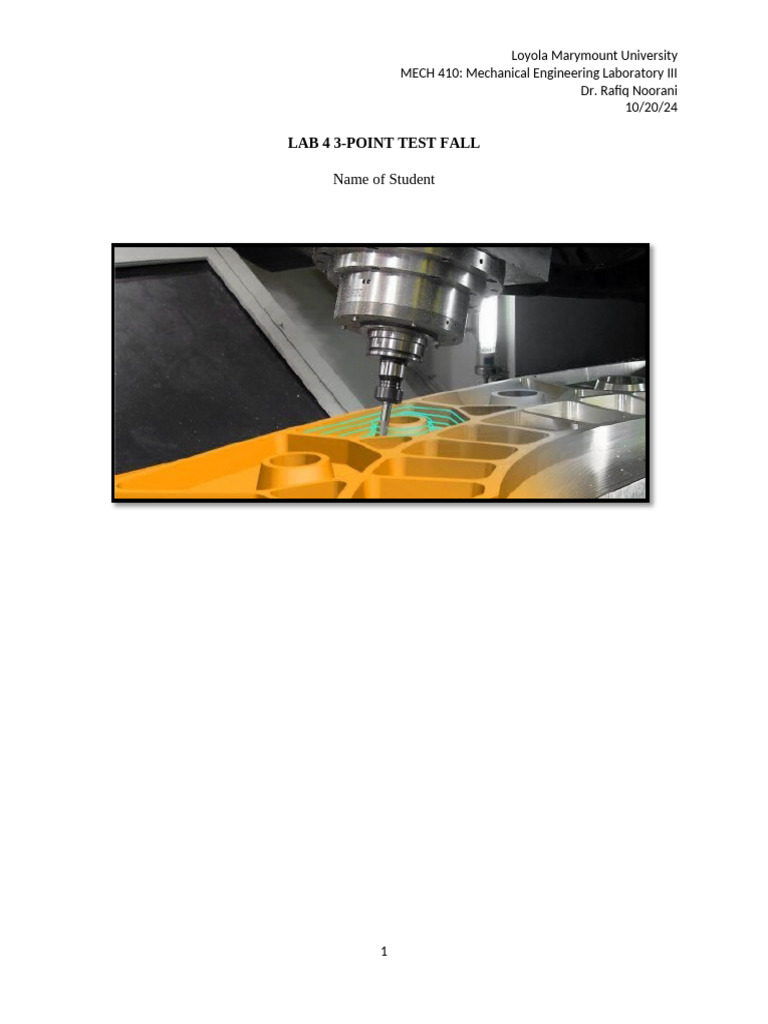 Lab 4 3-Point Test Fall-2 | PDF | Bending | Strength Of Materials