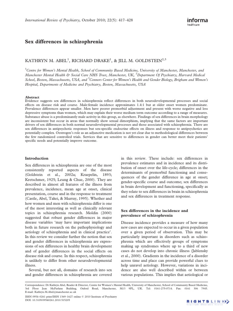 Abel 2010 | PDF | Schizophrenia | Clinical Medicine