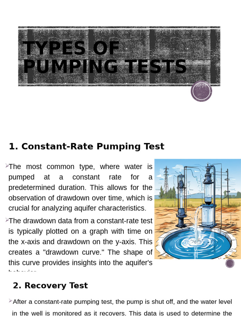 Types of Pumping Tests 7-8 | PDF | Aquifer | Hydrology