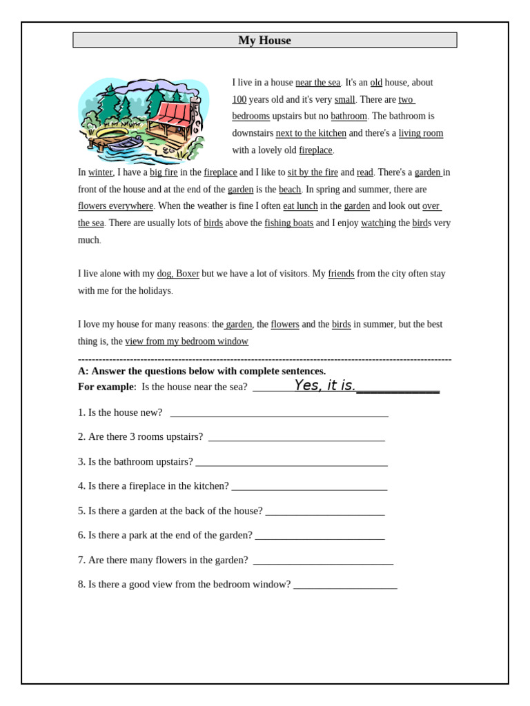 My House: A Reading Comprehension Guide | PDF
