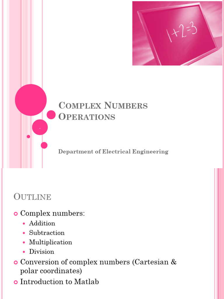 Complex Numbers Operations | PDF | Complex Number | Mathematical Notation