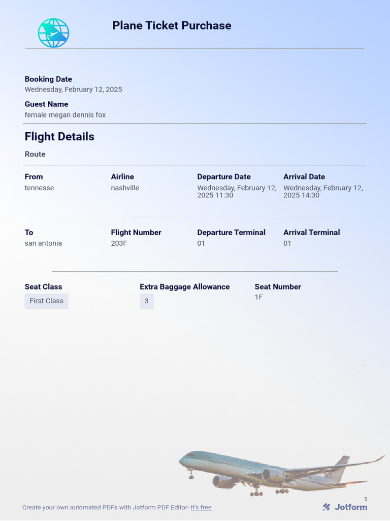 First Class Plane Ticket Itinerary | PDF | Airlines | Aviation