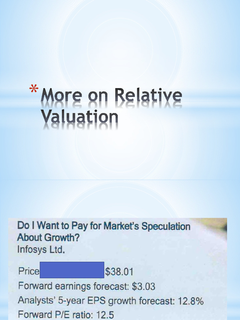 Relative Valuation and Screening Methods | PDF | Price–Earnings Ratio ...