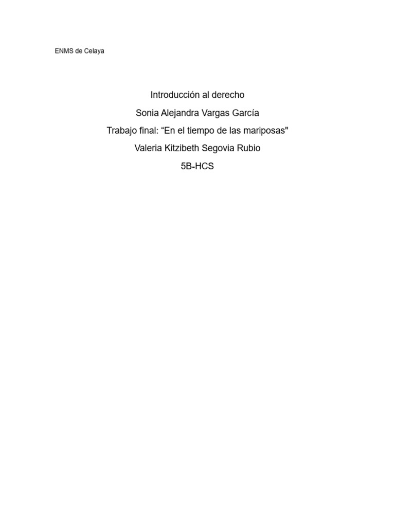 Derechos Humanos en "El tiempo de las mariposas" | PDF | Justicia ...