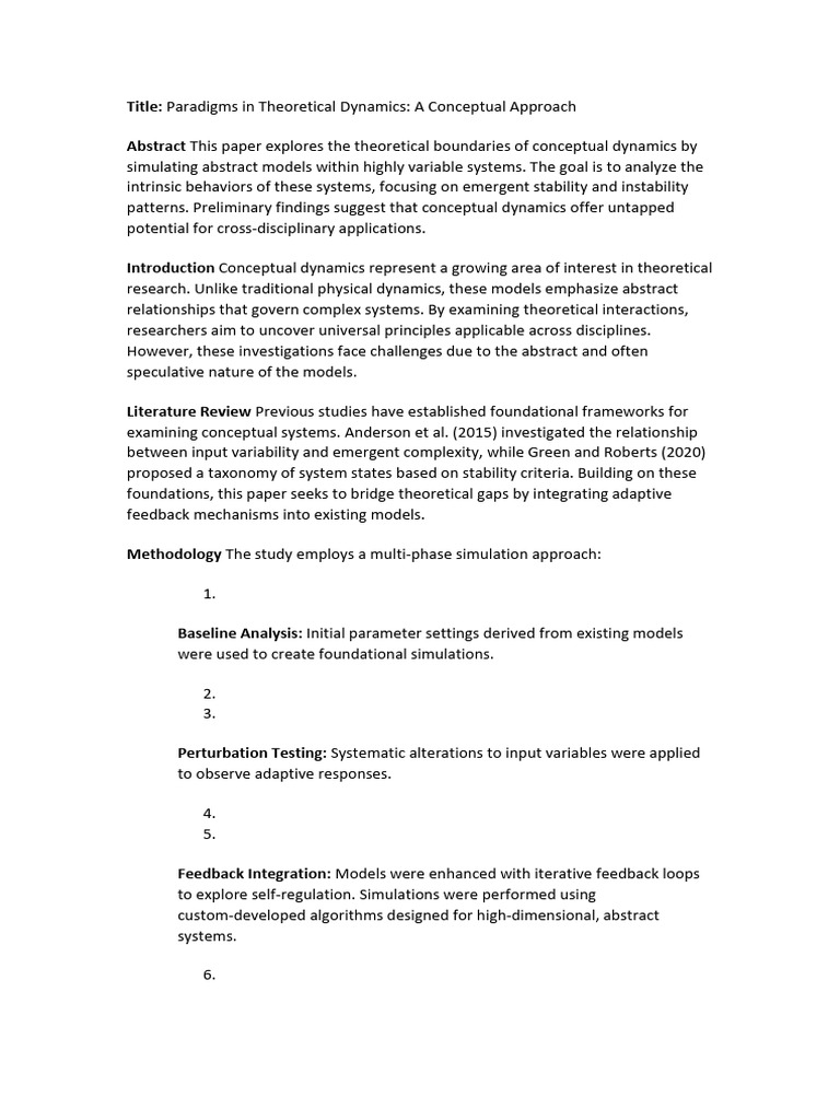 Paradigms in Theoretical Dynamics | PDF | System | Simulation
