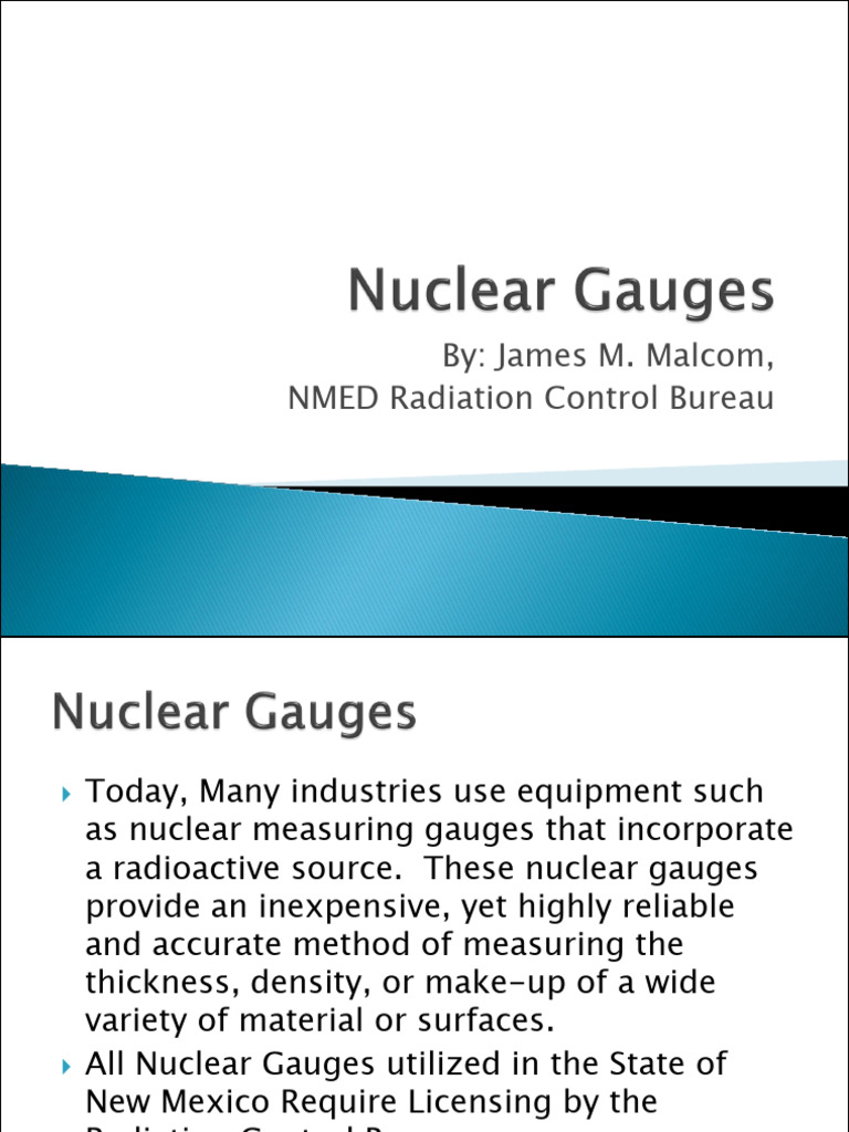JMalcom - Nuclear Gauges | PDF | Radioactivity | Ionizing Radiation