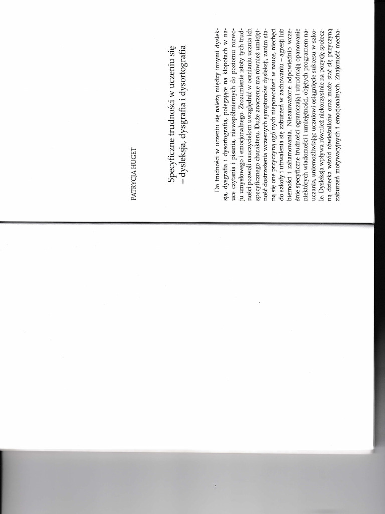 P. Huget Specyficzne Trudnosci W Uczeniu Sie.... | PDF