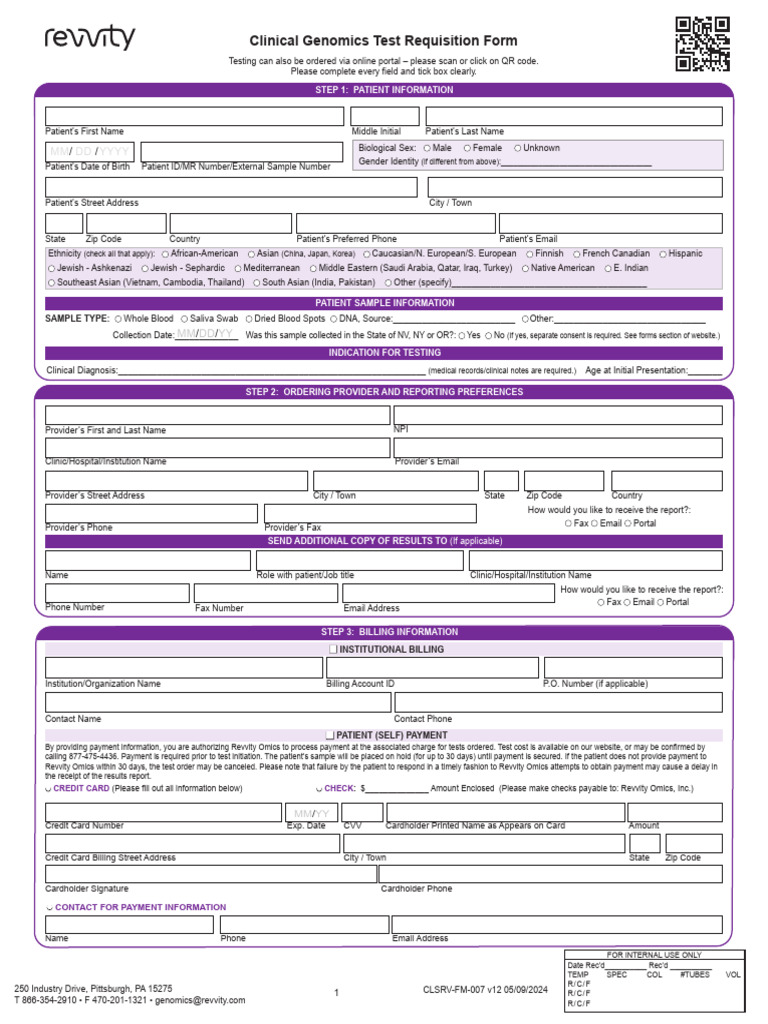 Clinical Genomics Test Form | PDF | Whole Genome Sequencing | Clinical ...