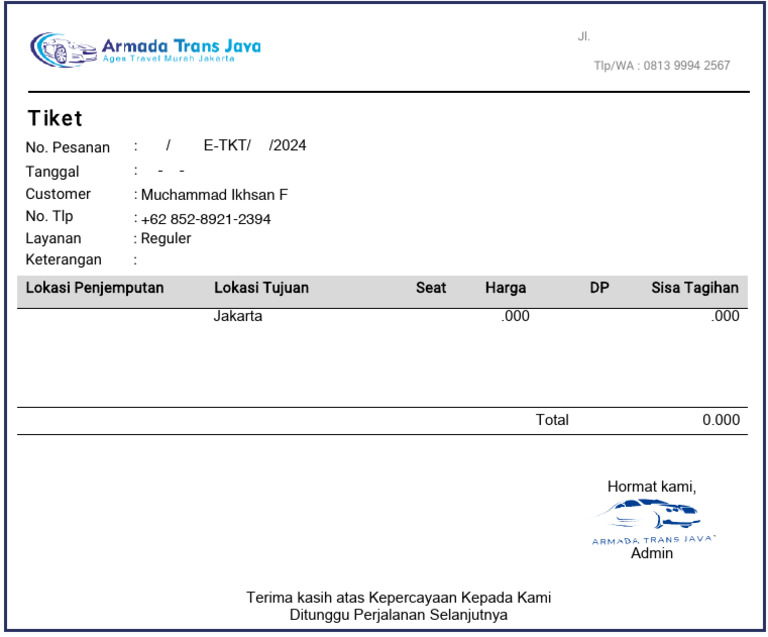 E-Tiket JKT-ML | PDF