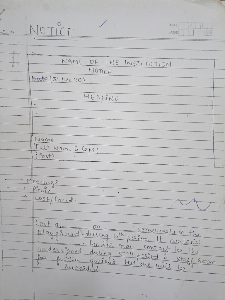 Notice Writing | PDF