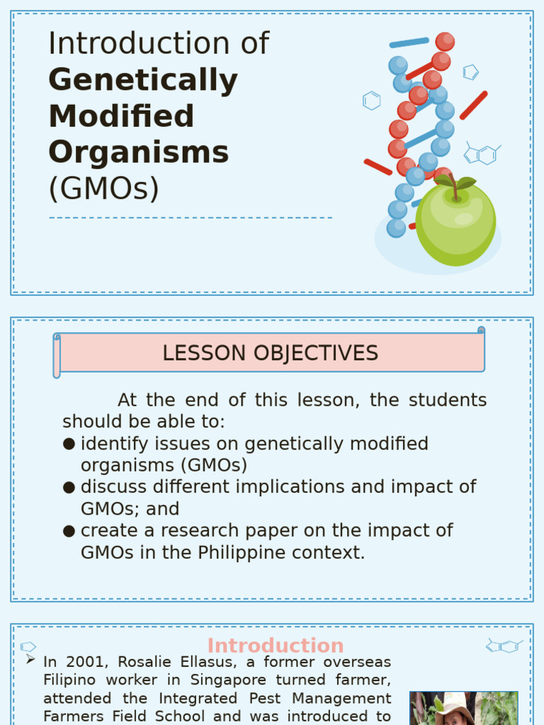 Introduction of Genetically Modified Organisms Gmos1 | PDF | Genetically Modified Organism ...