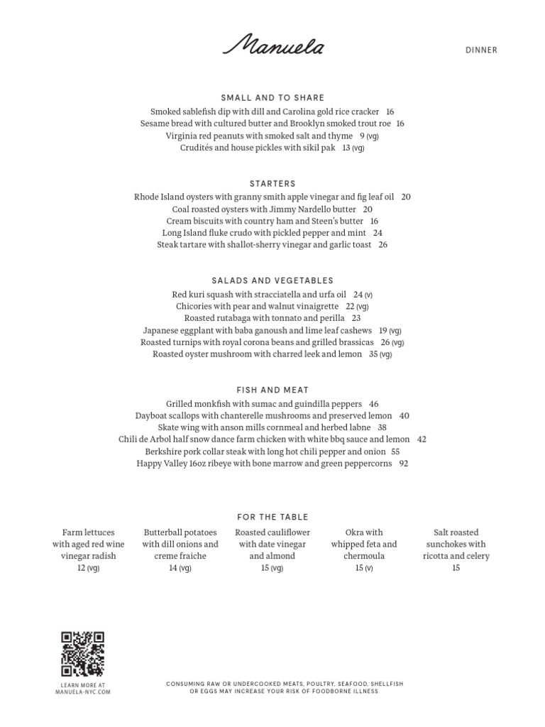 Manuela_Menus_Dinner | PDF | Pickling | Cuisine