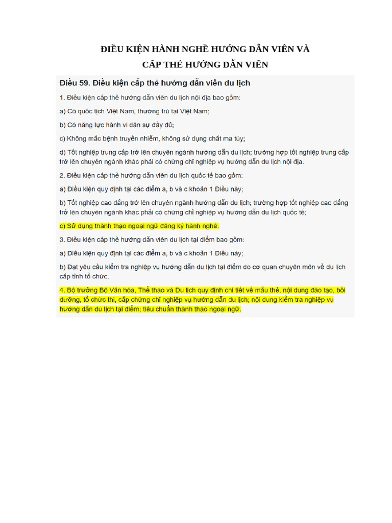 Điều kiện cấp thẻ HDV | PDF