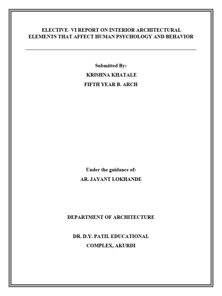 ELECTIVE VI | PDF | Privacy | Lighting