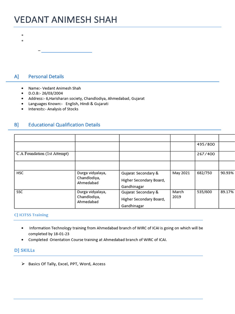 Vedant Shah - Resume | PDF