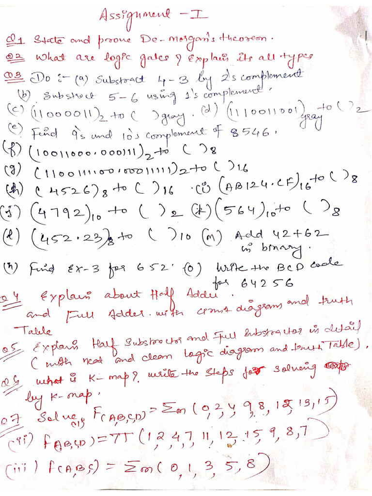 Assignment 1 Ex-304 Digital Electronics | PDF