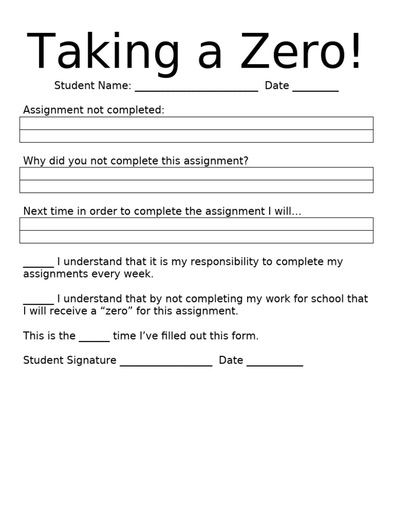 Student Assignment Zero Form | PDF