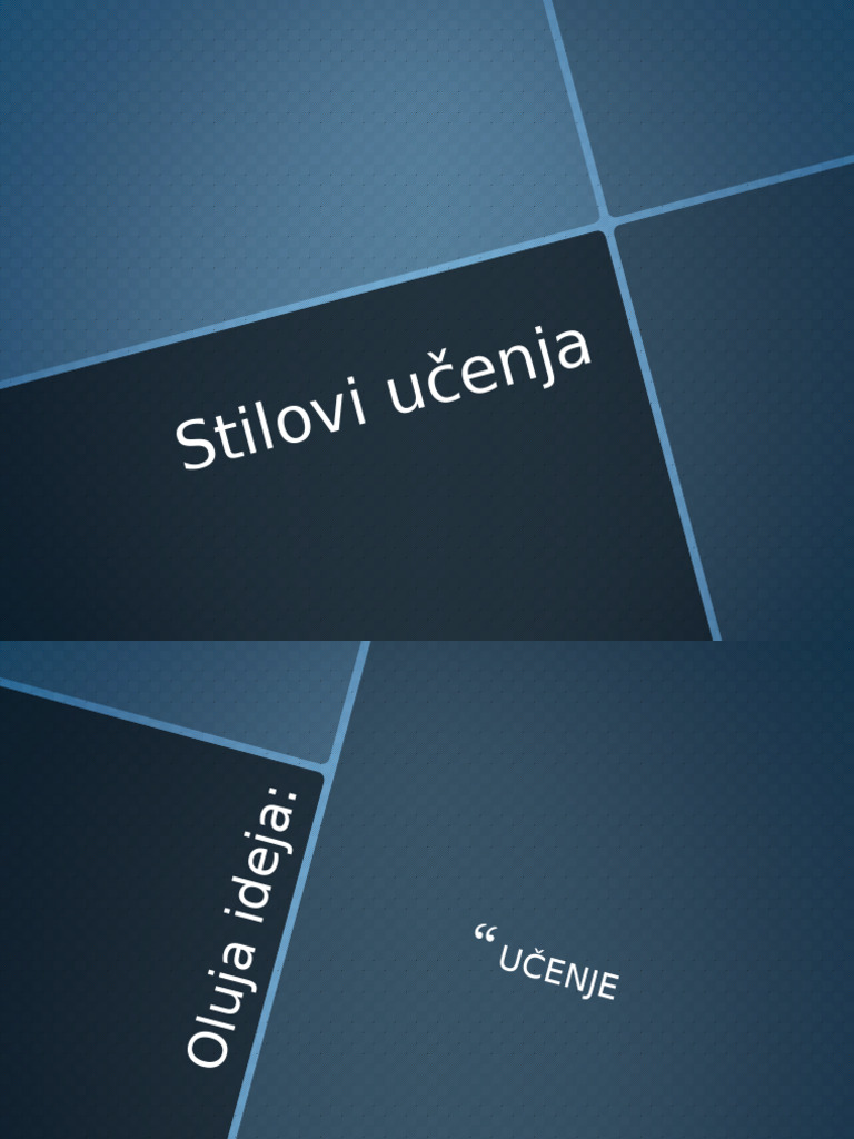 MT Stilovi Učenja 1 | PDF