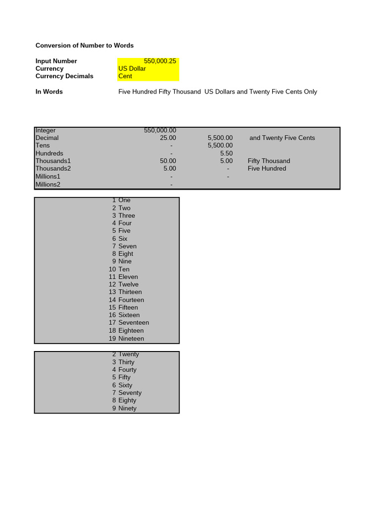 Number to Words Conversion Guide | PDF