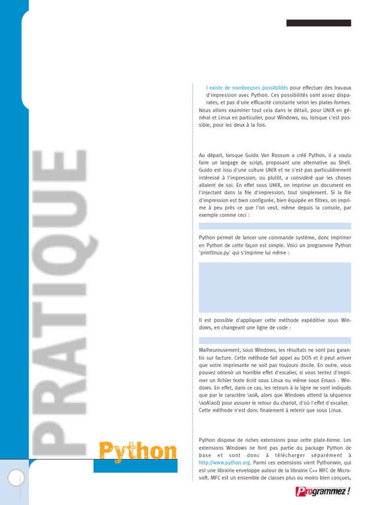 Faire bonne impression avec Python | PDF | Microsoft Word | Python ...