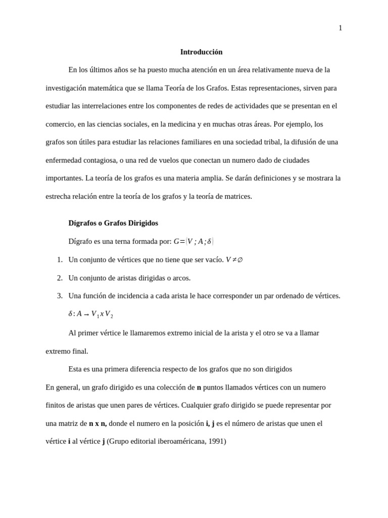 Dígrafos o Grafos Dirigidos | PDF | Matriz (Matemáticas) | Vértice ...