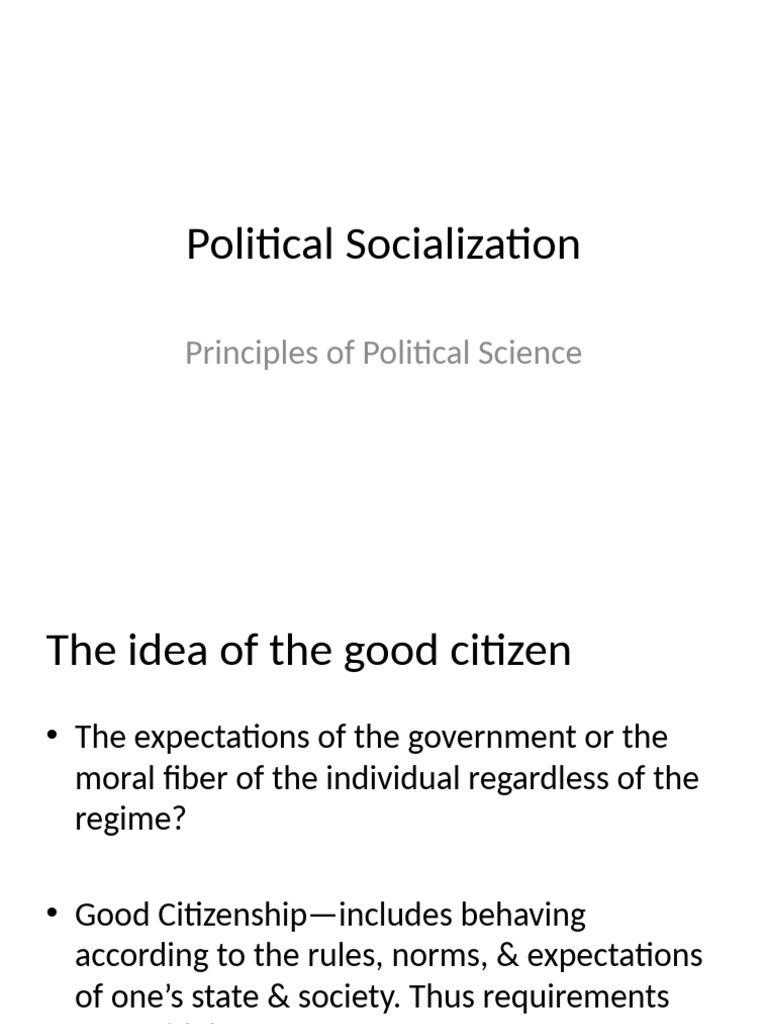 Political Socialization | PDF | Citizenship | Socialization
