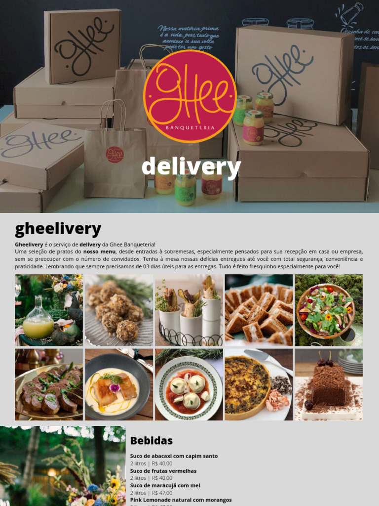 Gheelivery: Delivery da Ghee Banqueteria | PDF | Alimentos | Culinária ...