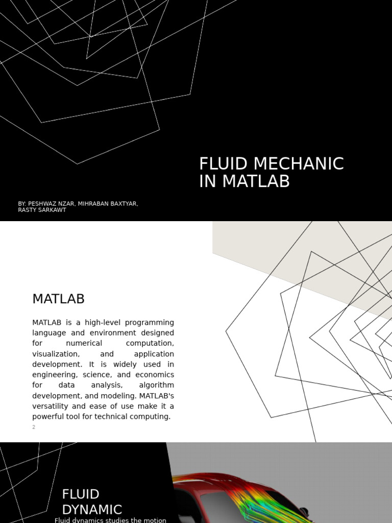 Fluid Mechanic in Matlab | PDF