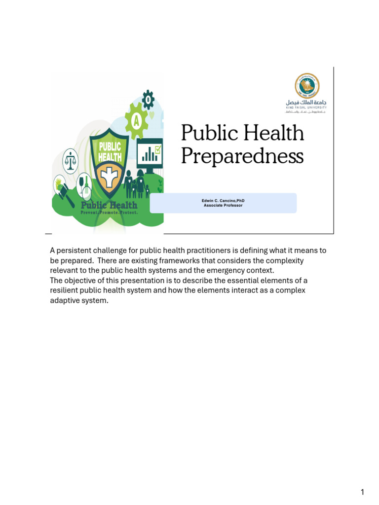 Public Health Preparedness-Notes | PDF | Emergency Management | Public ...