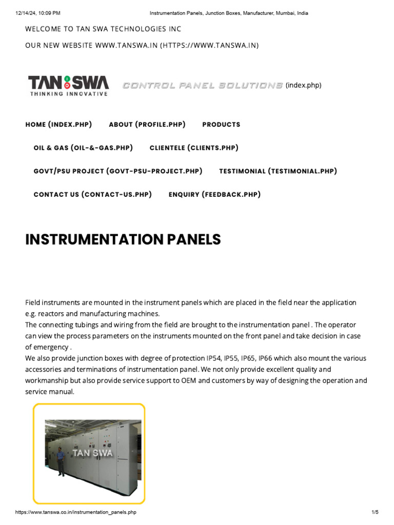 Instrumentation Panels, Junction Boxes | PDF
