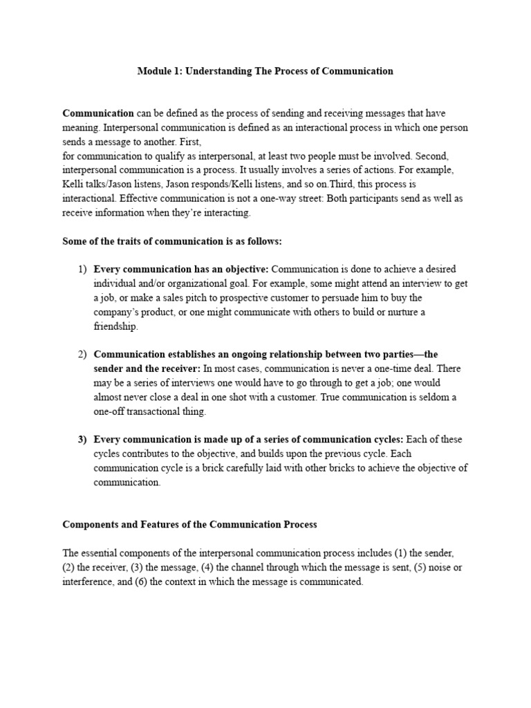 MDC-Module 1.docx (4) | PDF | Nonverbal Communication | Communication